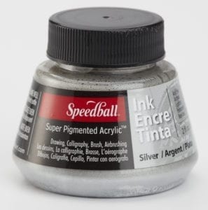 Speedball Pigmented Ink Silver 2 Fl. Oz. (59.2 ml)