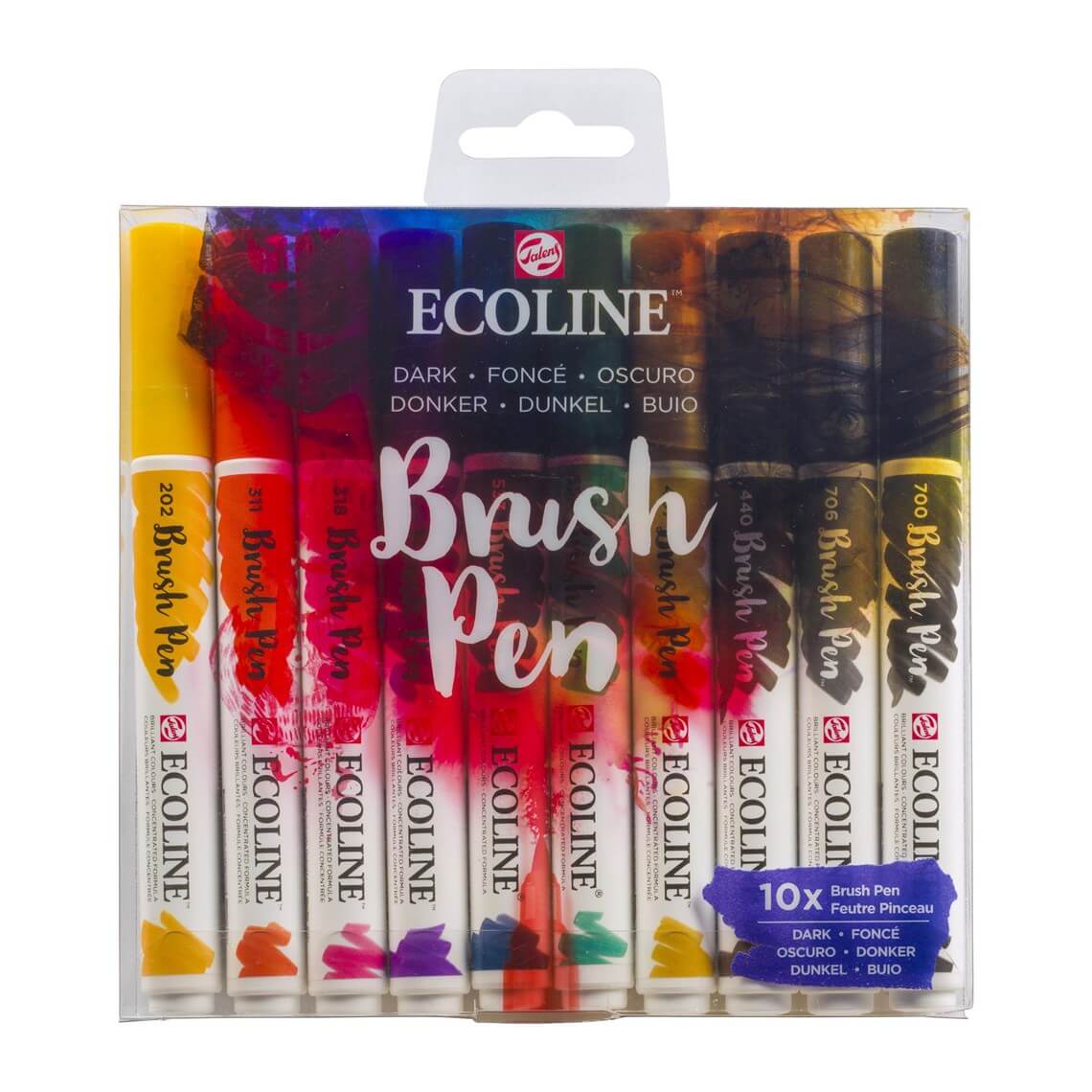 Ecoline Brush Pen Set of 10 - Dark - Blots Pen & Ink Supplies